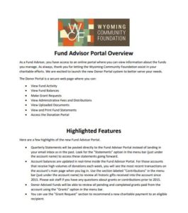 Login to Your Fund | Wyoming Community Foundation